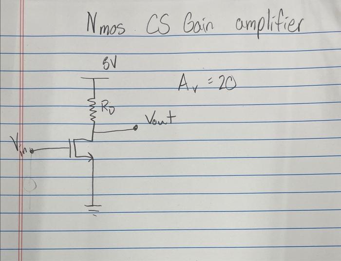 Solved i am trying to design a Nmos CS gain Stage circuit. i | Chegg.com