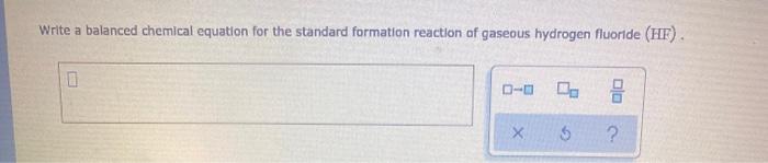 Solved Write a balanced chemical equation for the standard | Chegg.com