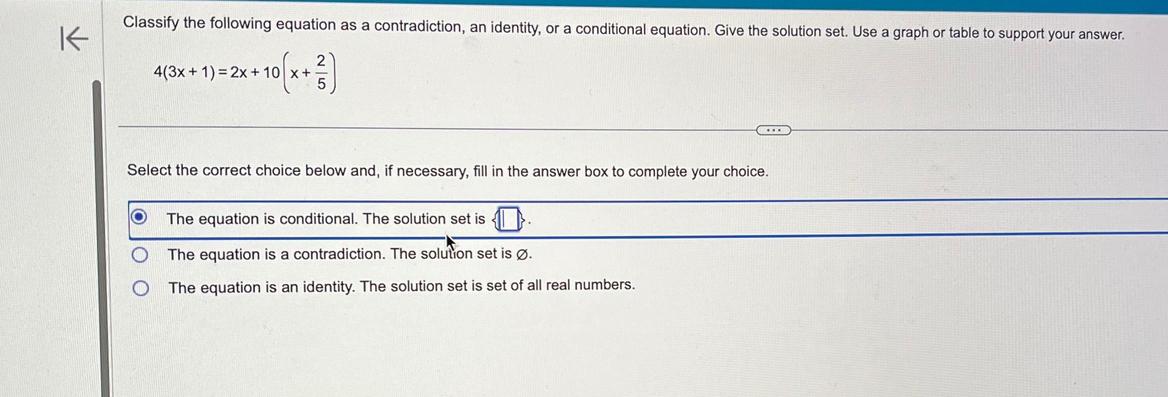 Solved Classify the following equation as a contradiction, | Chegg.com