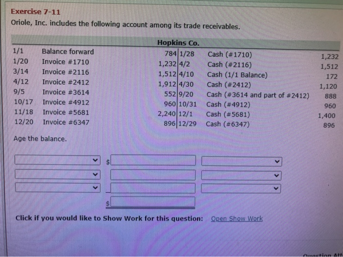Solved Exercise 7-11 Oriole, Inc. includes the following | Chegg.com