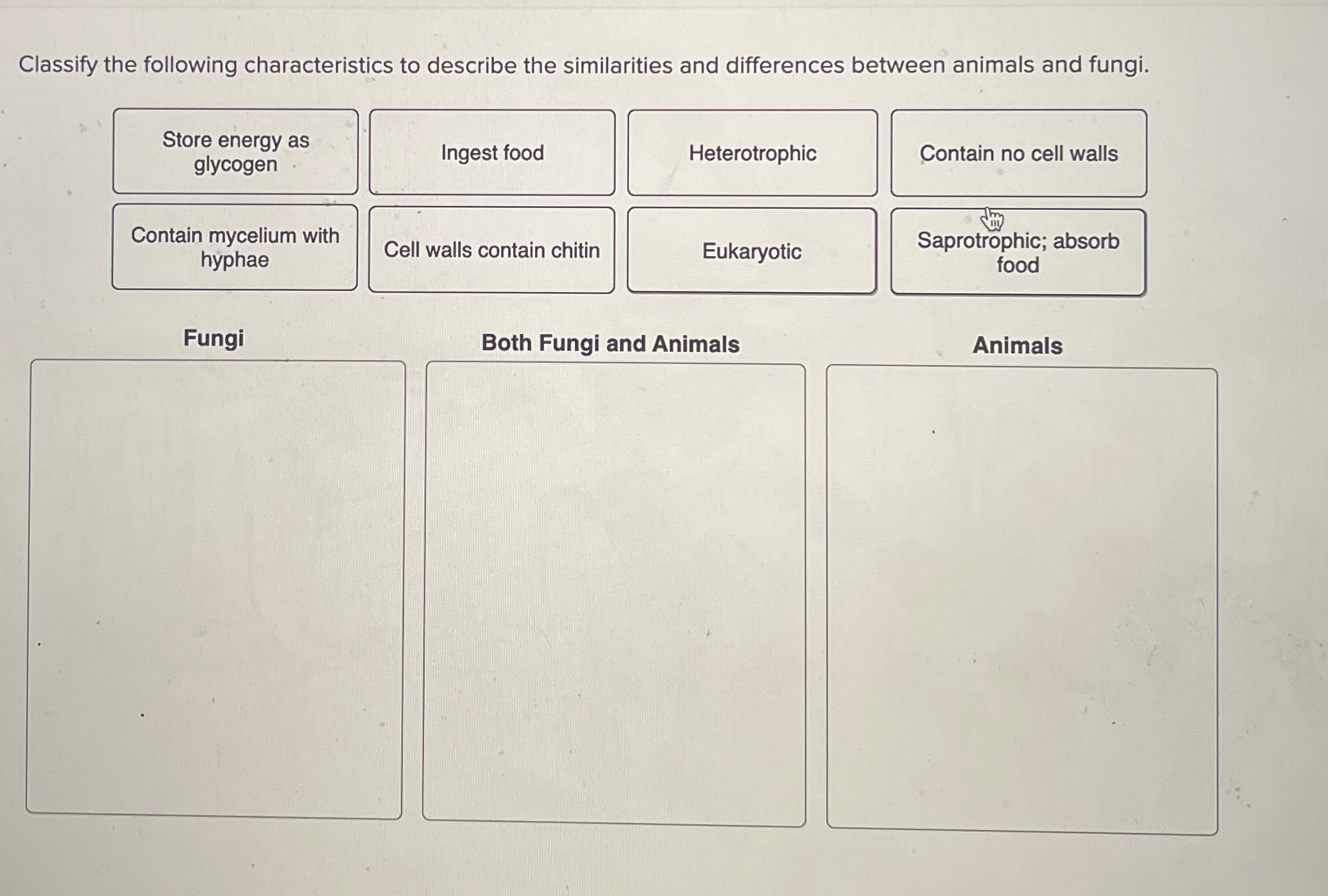 Solved Classify the following characteristics to describe | Chegg.com