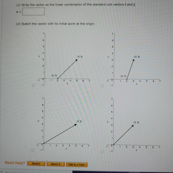 Solved The initial and terminal points of a vector v are | Chegg.com
