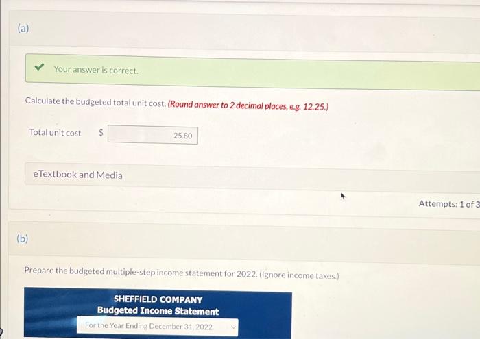 Solved Sheffield Company is preparing its budgeted income | Chegg.com
