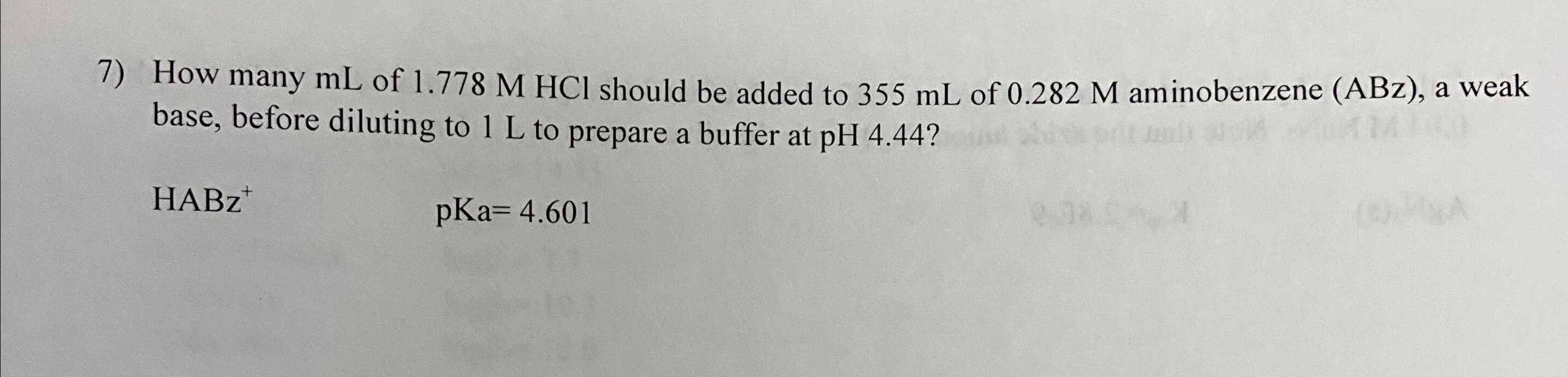 Solved How many mL ﻿of 1.778MHCl ﻿should be added to 355mL | Chegg.com