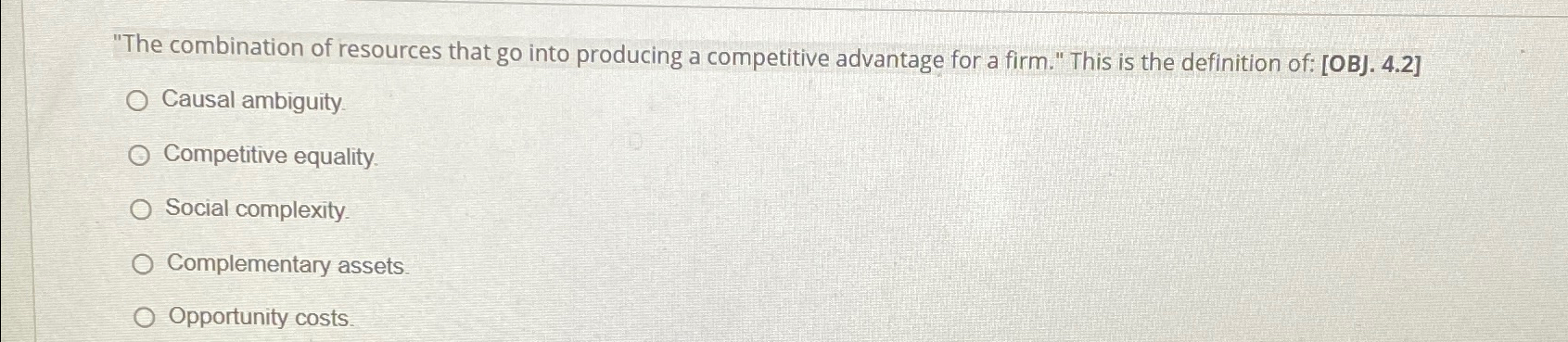 Solved "The combination of resources that go into producing | Chegg.com