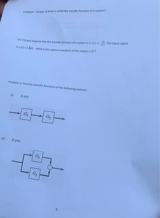 Solved Probleml 10 Pts What Is Called The Transfer 
