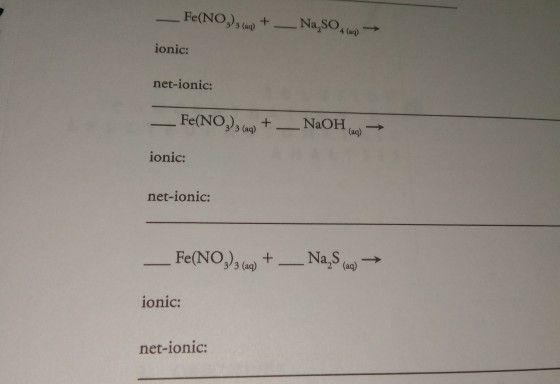Solved write molecular, ionic and net ionic equations for | Chegg.com