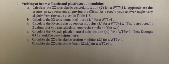 Solved 2. Yielding of Beams: Elastic and plastic section | Chegg.com