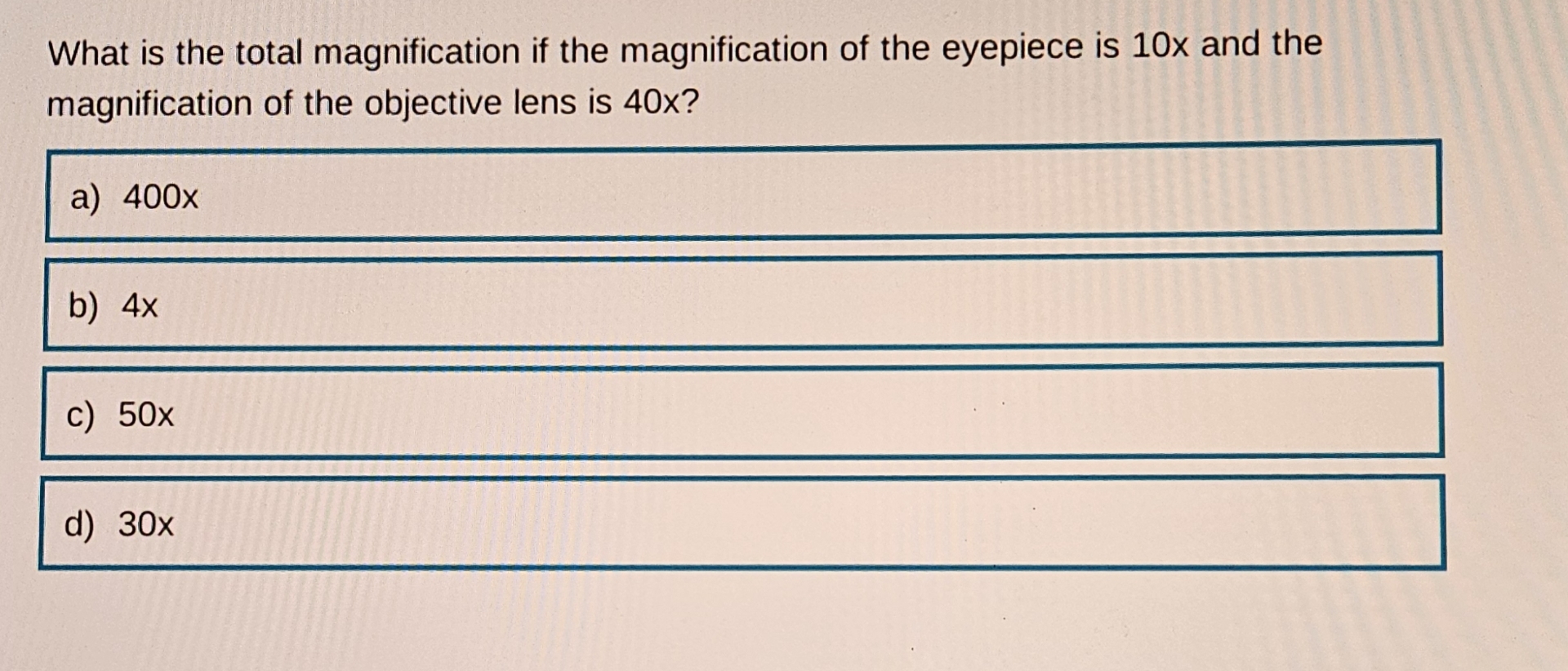 Solved What is the total magnification if the magnification | Chegg.com