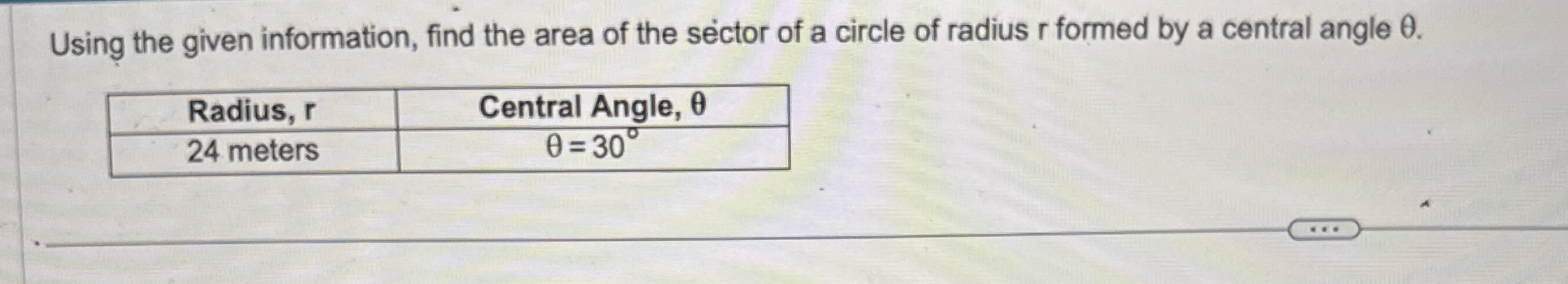 Solved Using the given information, find the area of the | Chegg.com