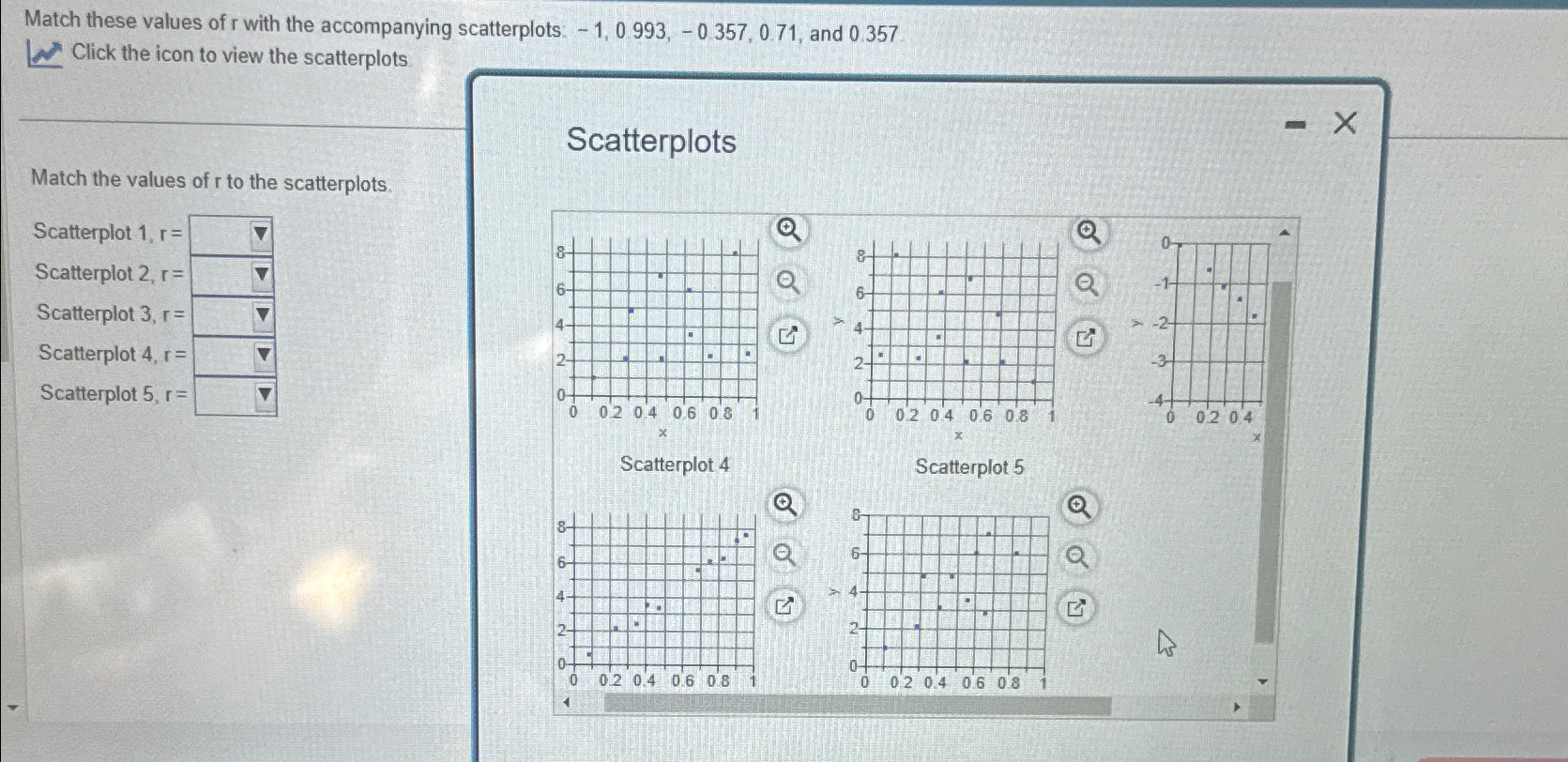 Solved Match these values of r ﻿with the accompanying | Chegg.com