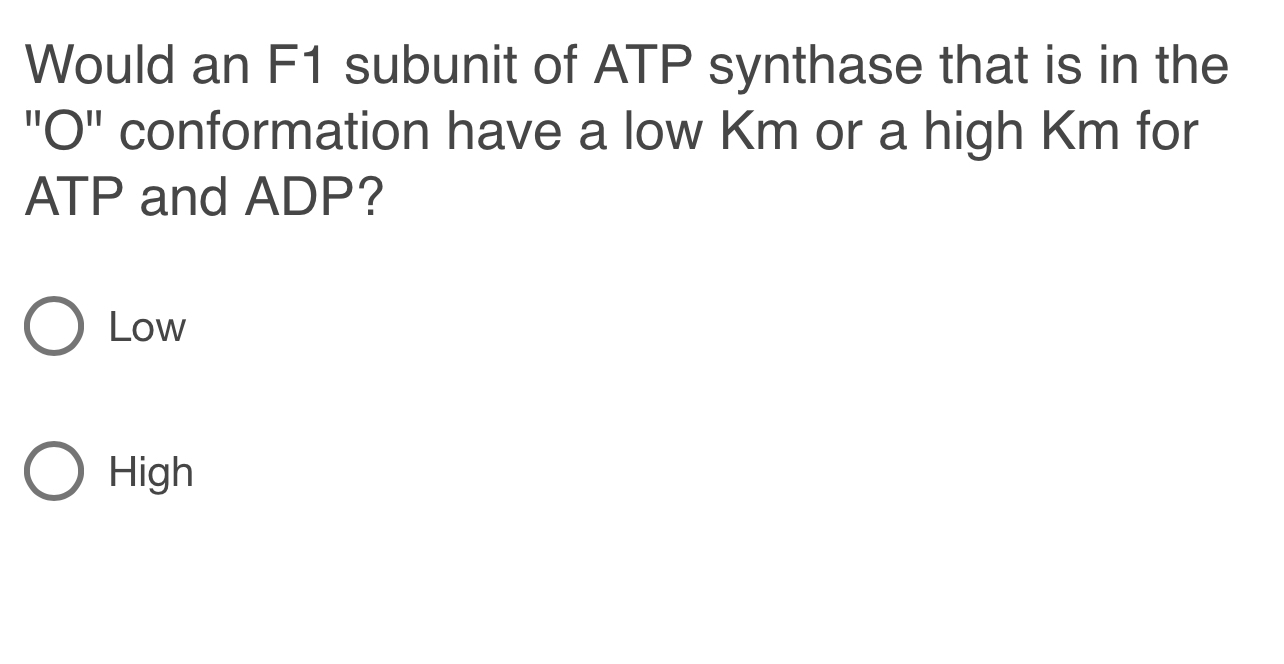 Solved Would an F1 ﻿subunit of ATP synthase that is in the | Chegg.com