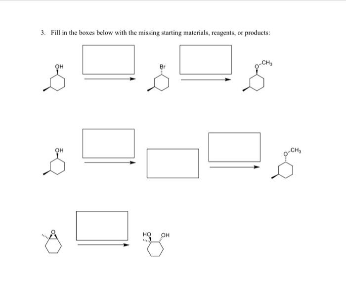 Solved 3. Fill in the boxes below with the missing starting | Chegg.com