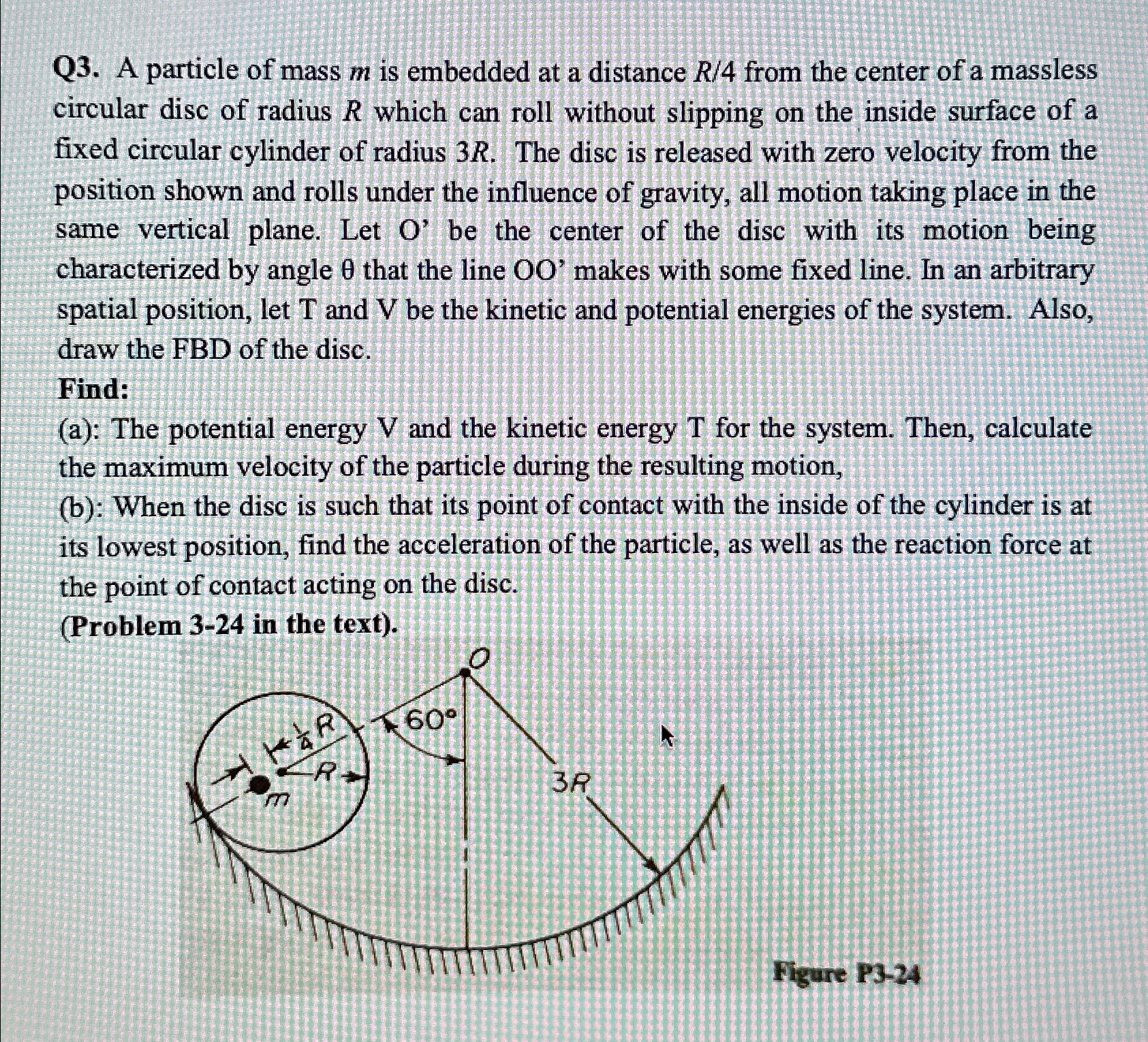 Solved Q3. ﻿A particle of mass m ﻿is embedded at a distance | Chegg.com