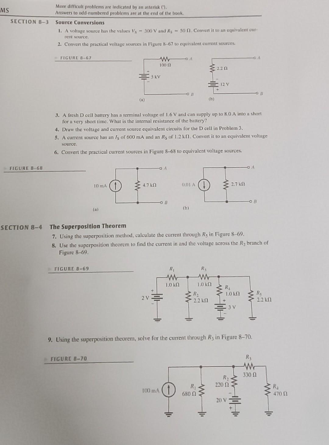Solved -3 Source Conversions 1. A voltage source has the | Chegg.com