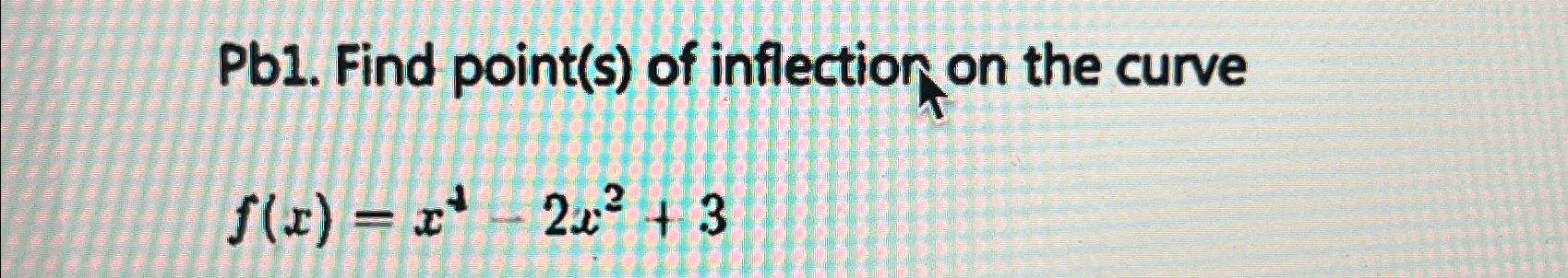 Solved Pb1. ﻿Find point(s) ﻿of inflection on the | Chegg.com