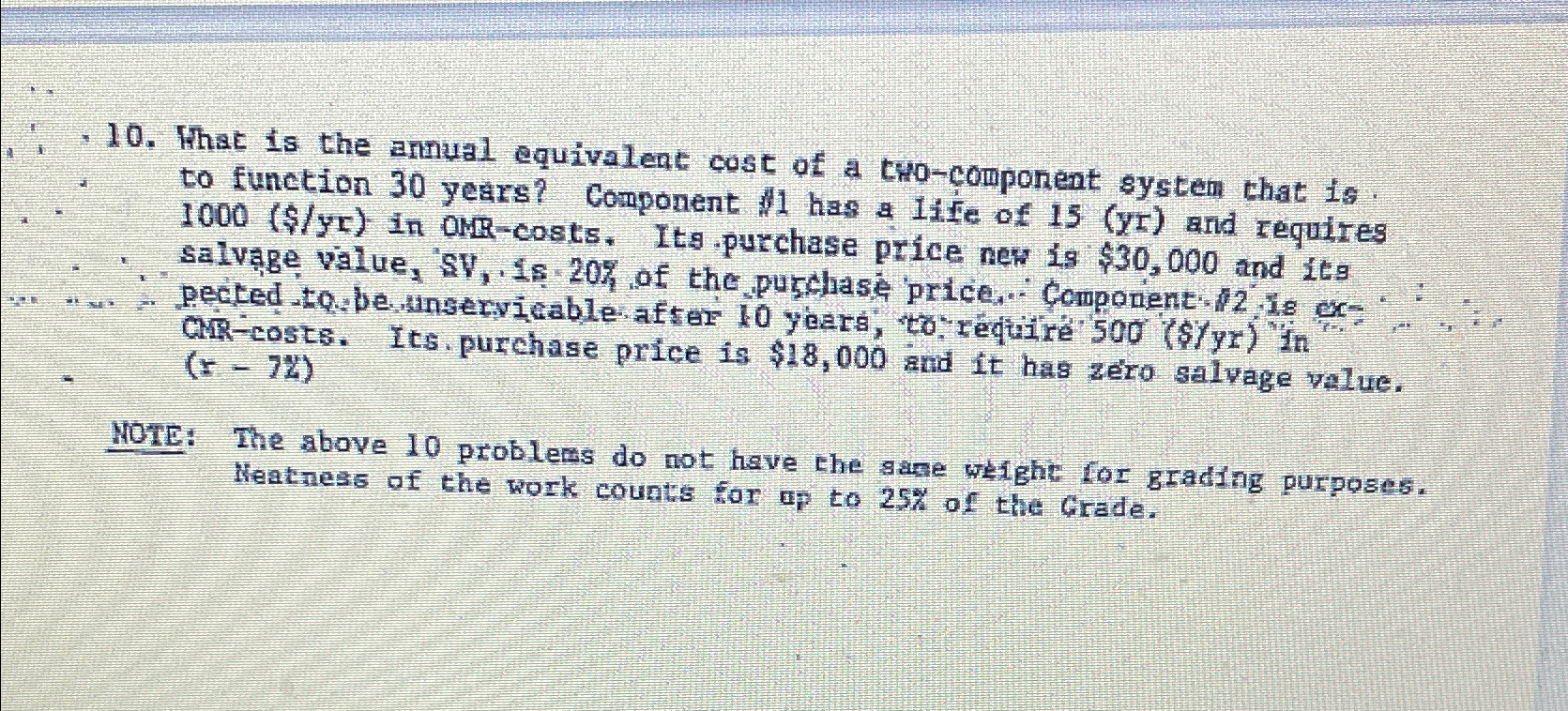 Solved That is the amual equivalent cost of a tho-component | Chegg.com