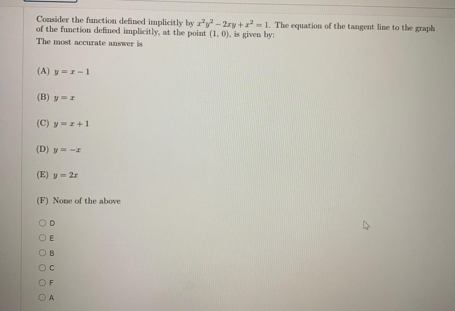 Solved Consider the function defined implicitly by r_y2 - | Chegg.com