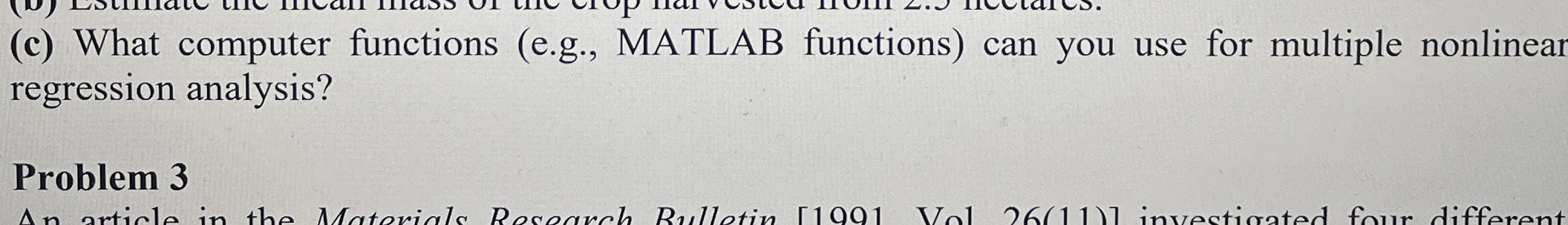 Solved (c) ﻿What computer functions (e.g., ﻿MATLAB | Chegg.com