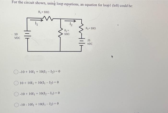 Solved For the circuit shown, using loop equations, an | Chegg.com