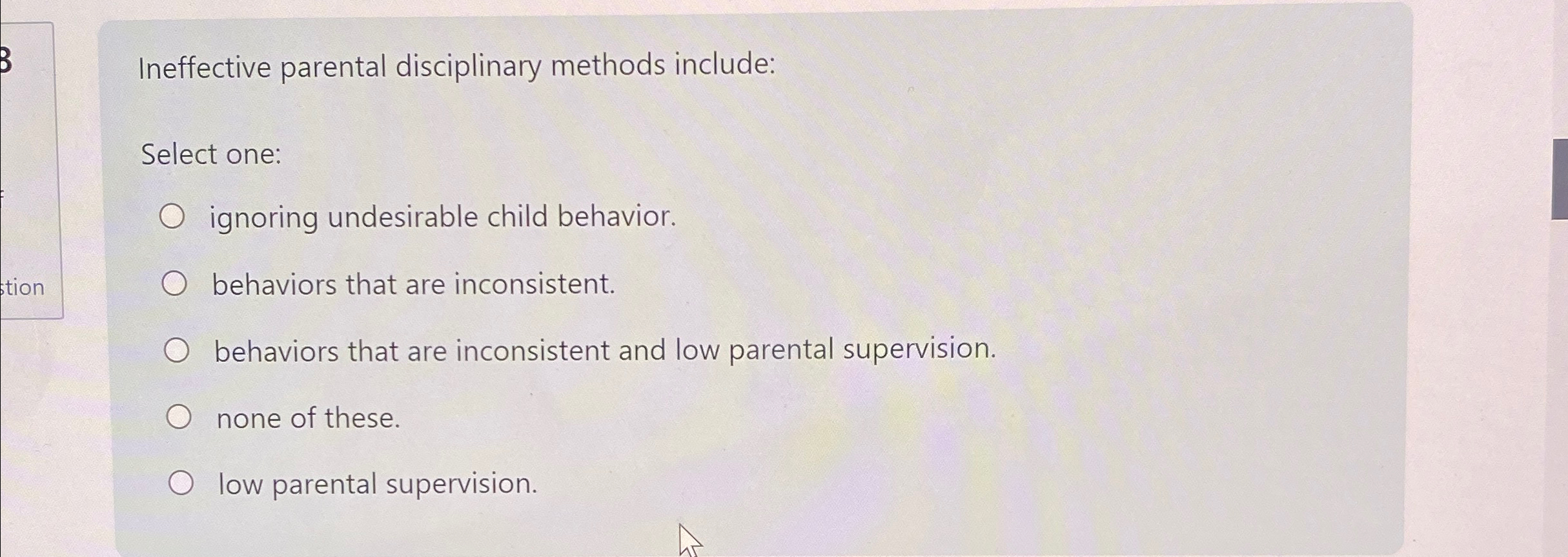 Solved Ineffective parental disciplinary methods | Chegg.com