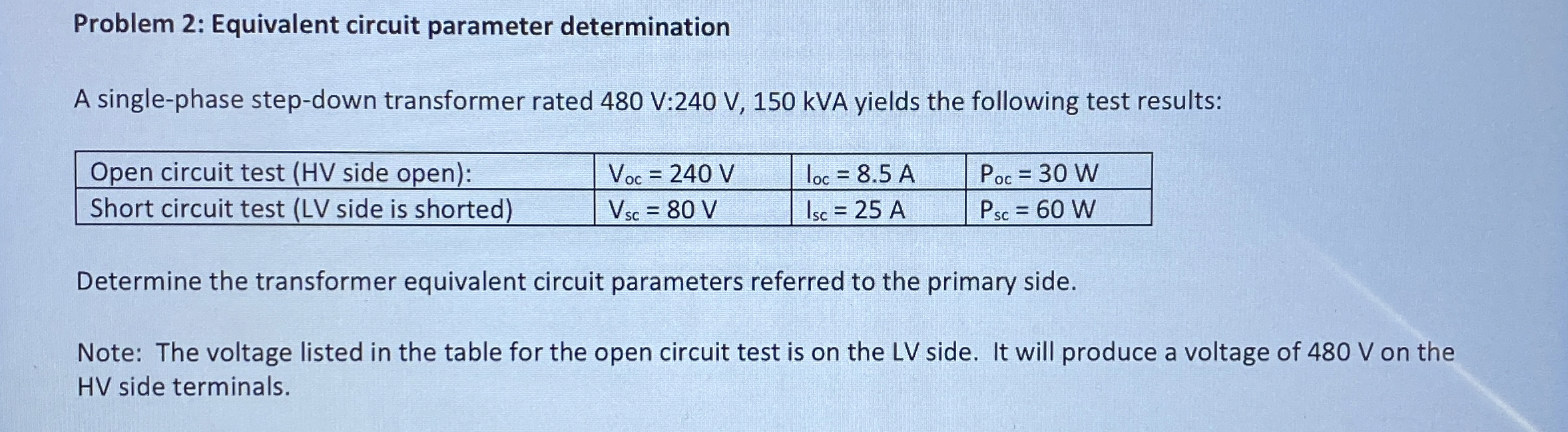 Solved Problem 2: Equivalent circuit parameter | Chegg.com