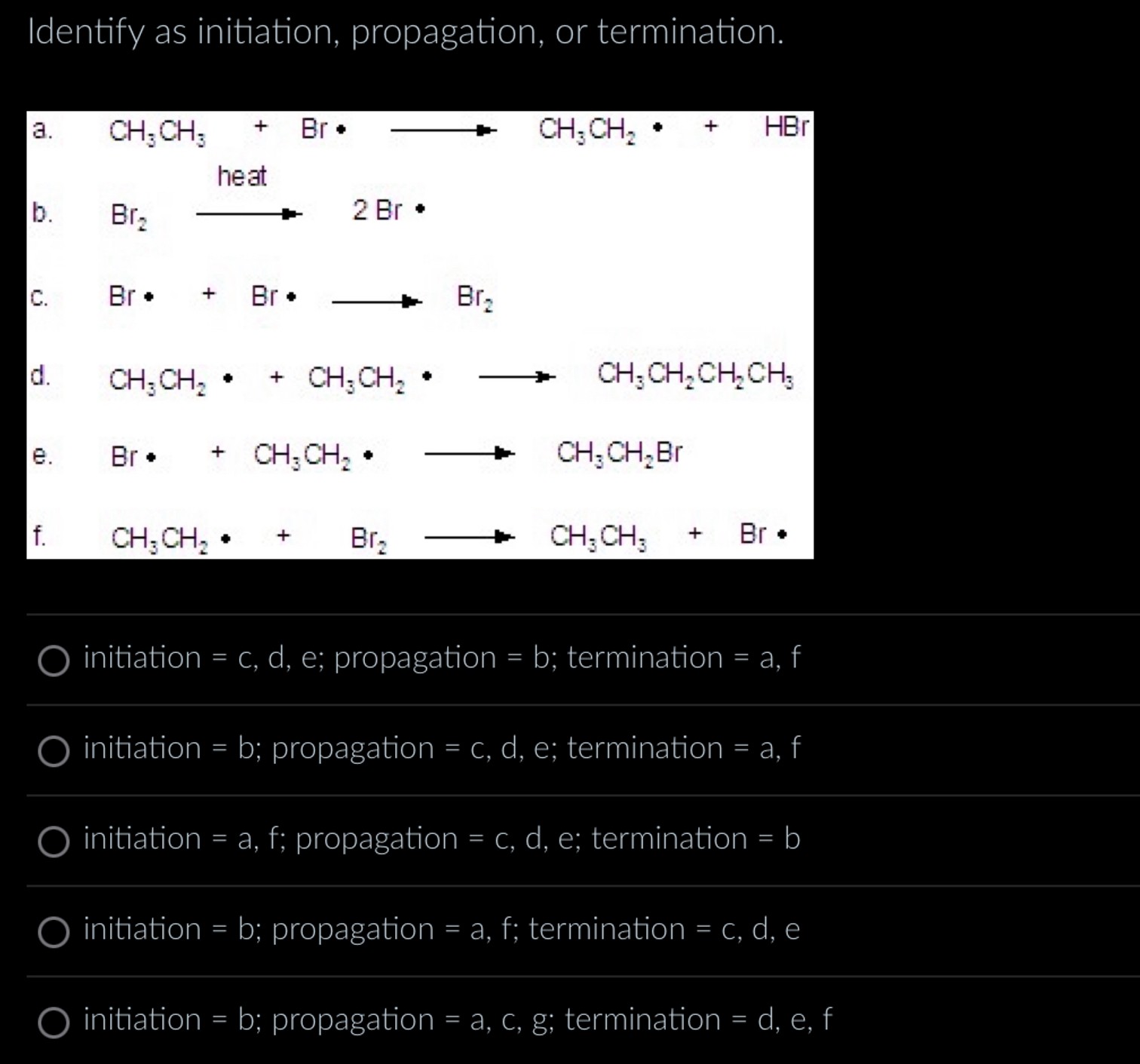 Solved Identify As Initiation Propagation Or