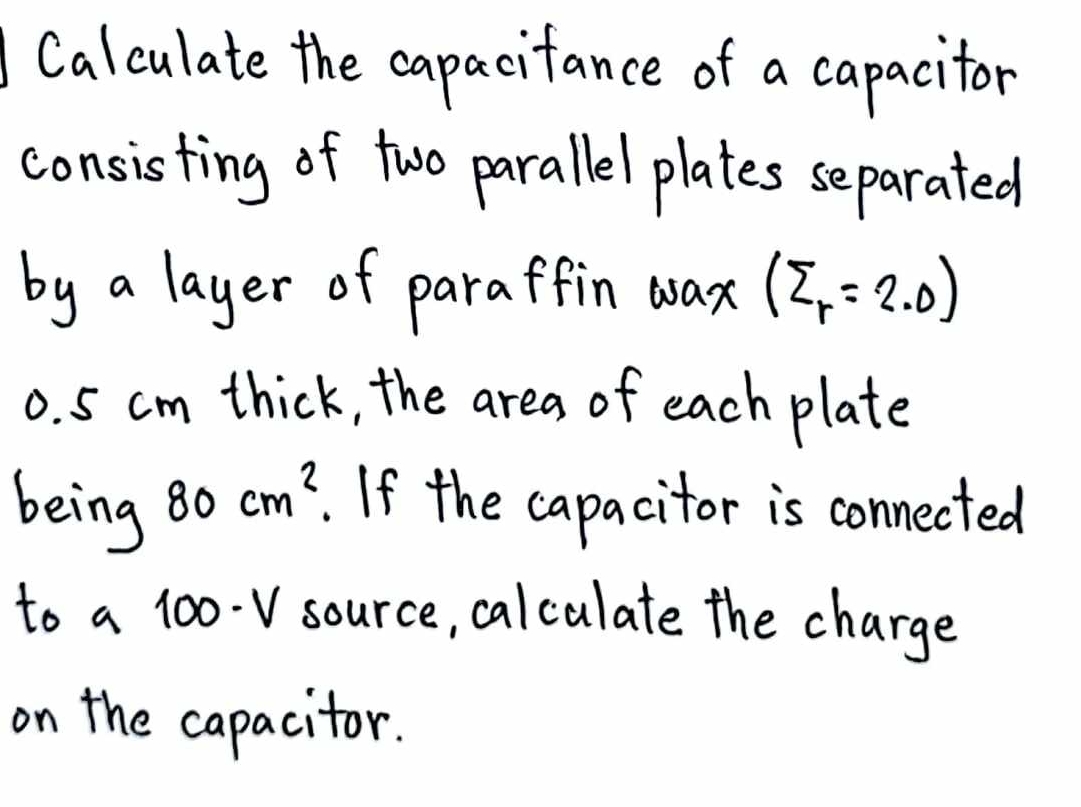 Solved Calculate the capacitance of a capacitor consisting | Chegg.com
