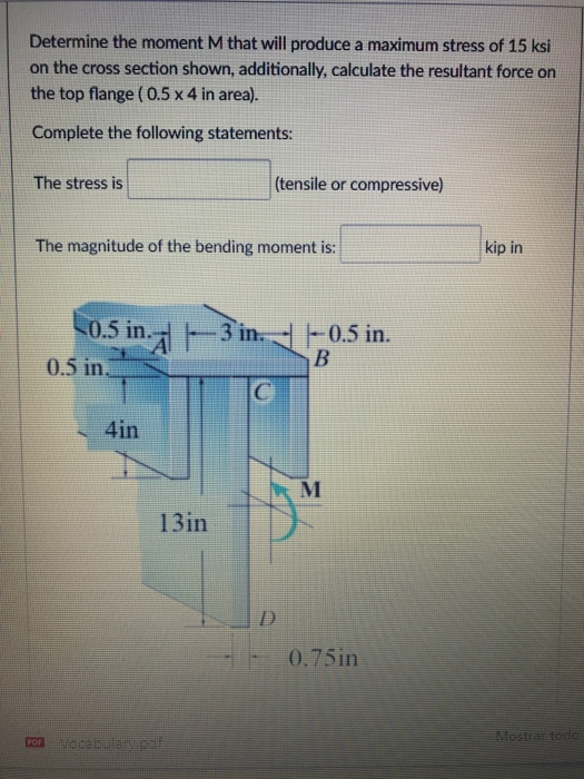 Solved Determine the moment M that will produce a maximum | Chegg.com