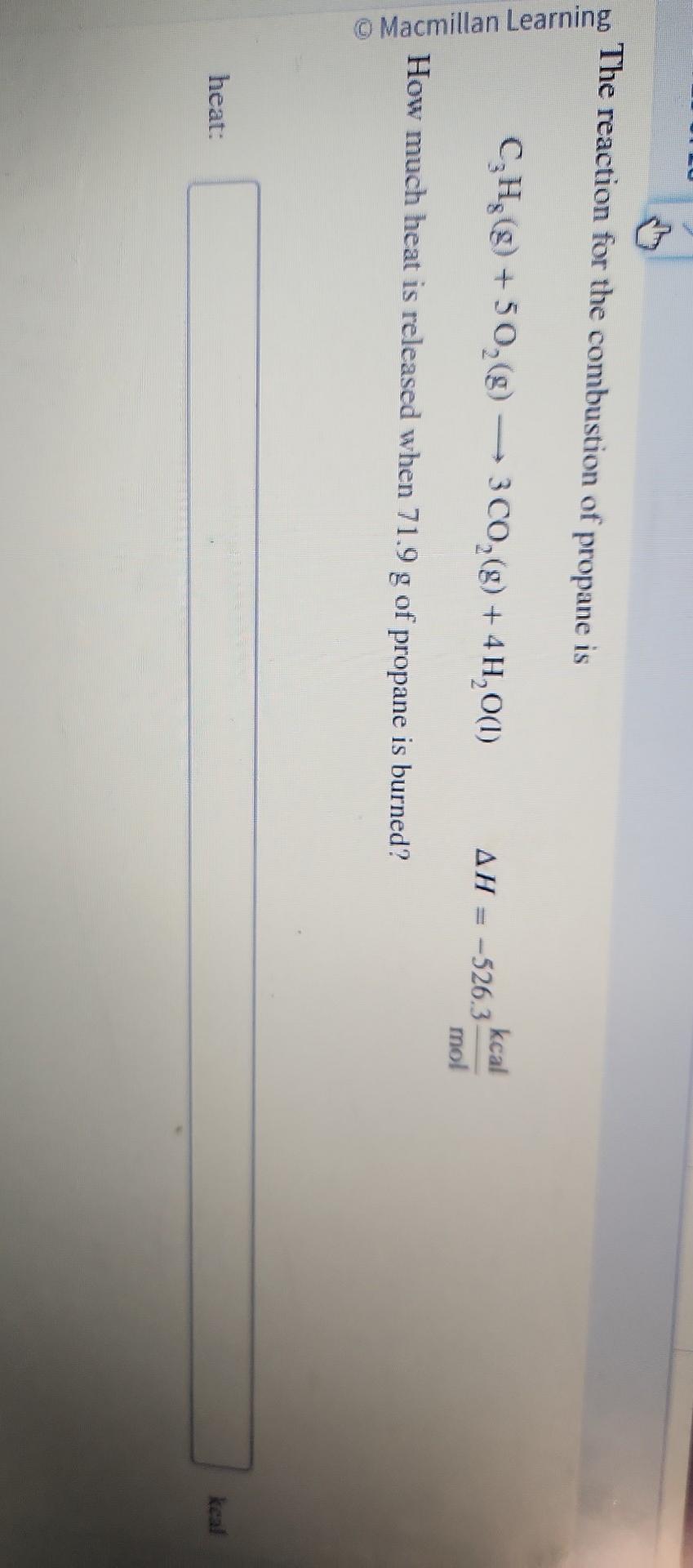 Solved The reaction for the combustion of propane is C3H8( | Chegg.com