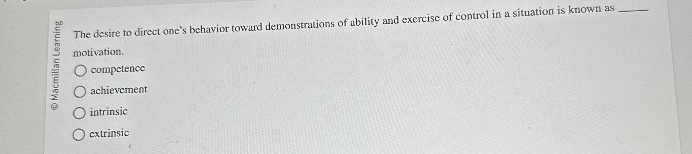 Solved The desire to direct one's behavior toward | Chegg.com