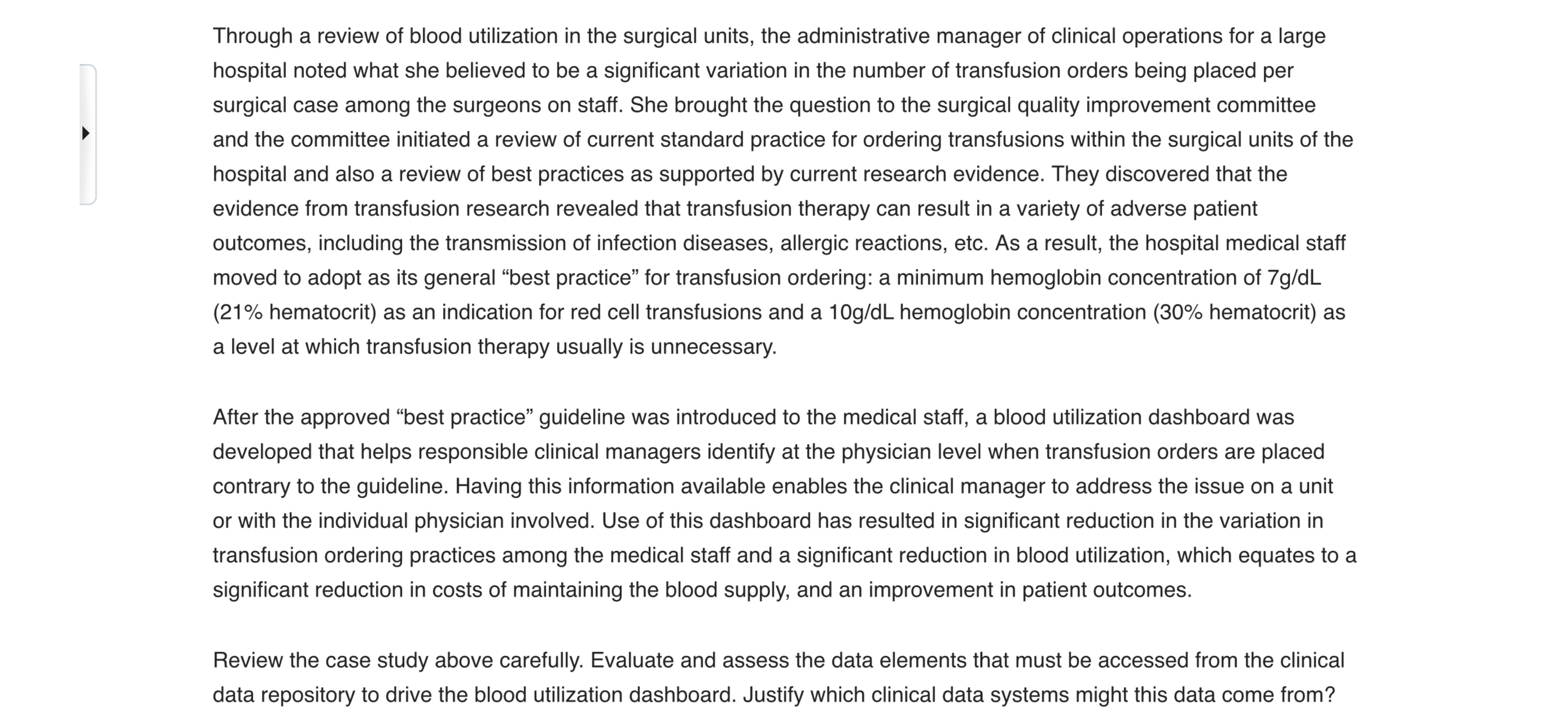 Solved Through a review of blood utilization in the surgical | Chegg.com