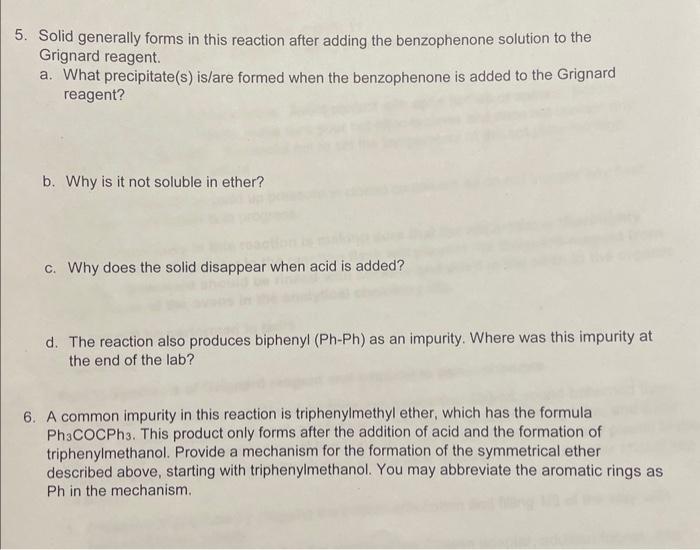 Solved 5. Solid generally forms in this reaction after | Chegg.com