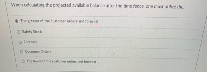 Solved When calculating the projected available balance | Chegg.com