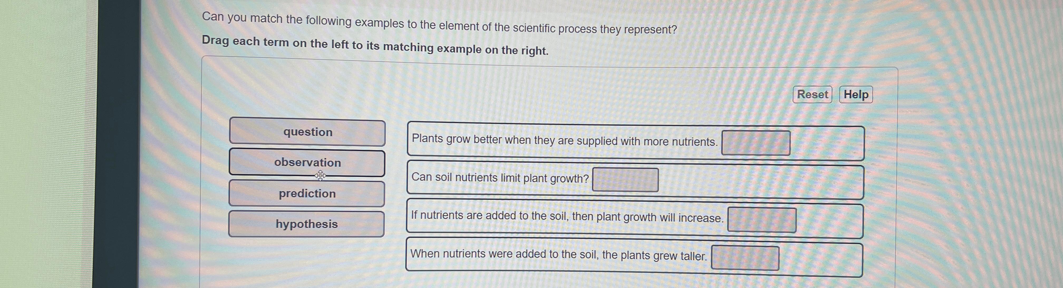 Solved Can you match the following examples to the element | Chegg.com