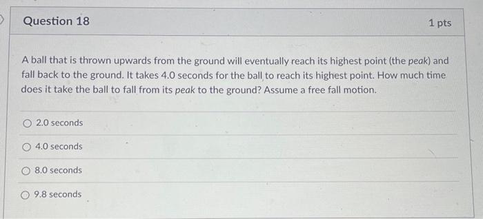 Solved A ball that is thrown upwards from the ground will | Chegg.com