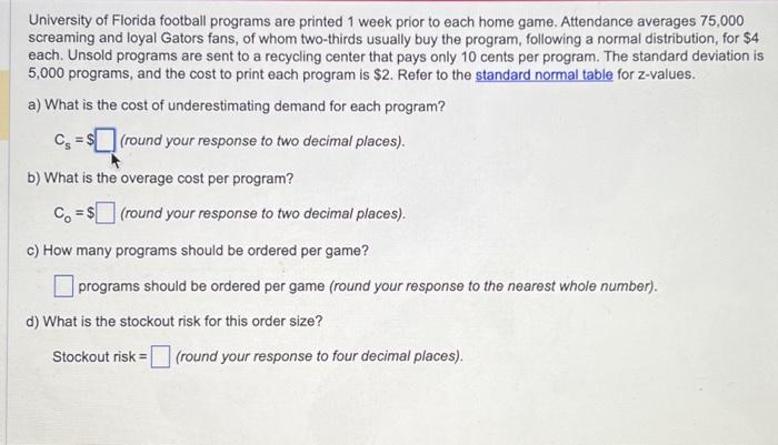 Solved University of Florida football programs are printed 1 | Chegg.com