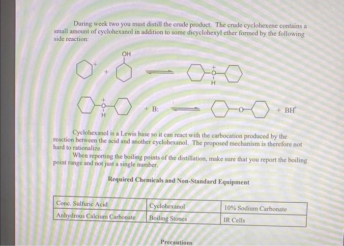 Solved During week two you must distill the crude product. | Chegg.com