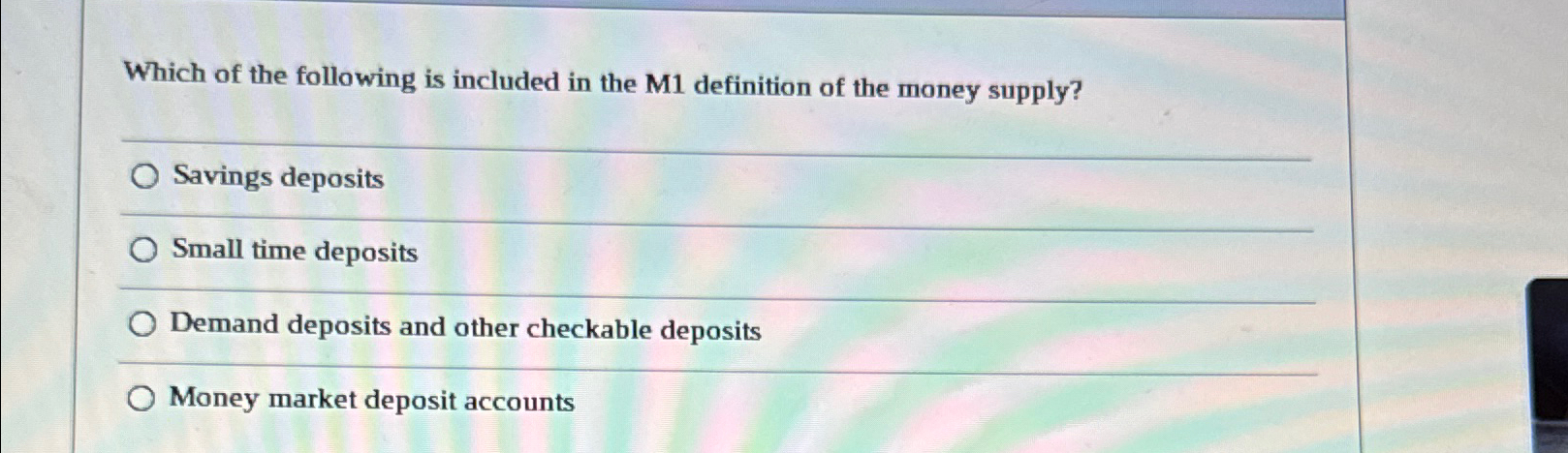 Solved Which of the following is included in the M1 | Chegg.com
