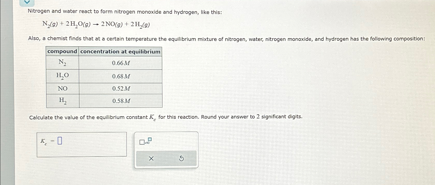 Solved Nitrogen and water react to form nitrogen monoxide | Chegg.com