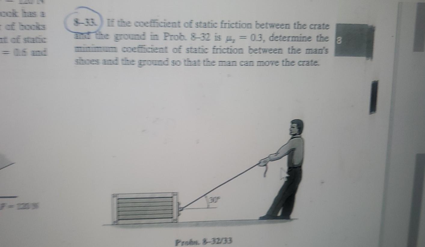 Solved 8 32 The Coefficient Of Static Friction Between The