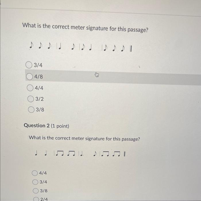 What is the correct meter signature for this passage? | Chegg.com