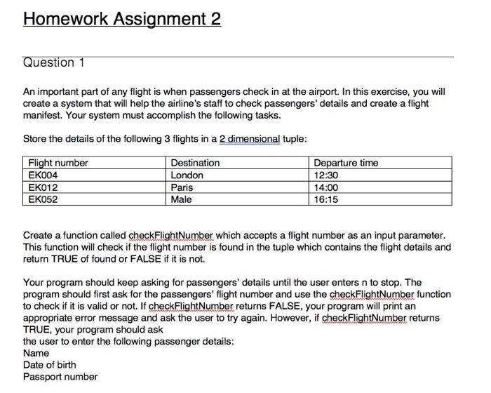Solved Homework Assignment 2 Question 1 An important part of | Chegg.com