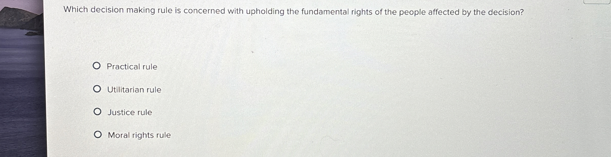 Solved Which decision making rule is concerned with | Chegg.com