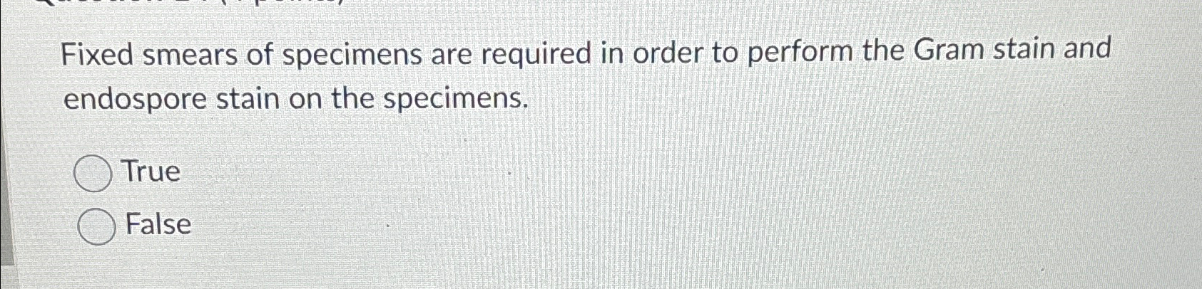 Solved Fixed smears of specimens are required in order to | Chegg.com