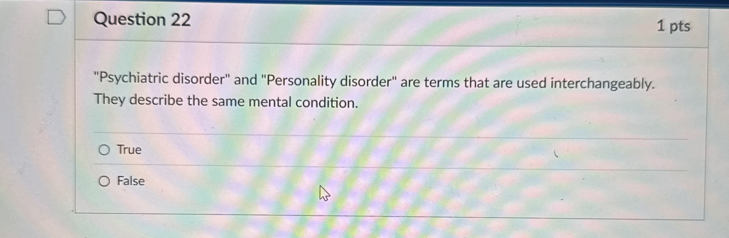 Solved Question 221 ﻿pts"Psychiatric disorder" and | Chegg.com