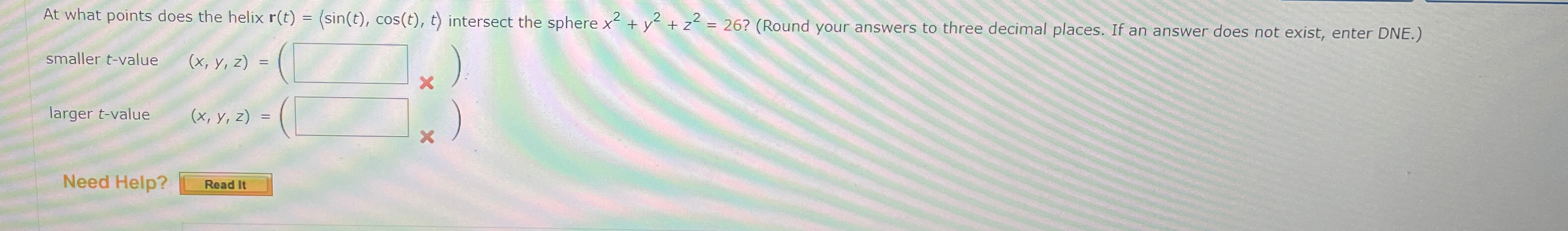 Solved smaller t-value (x,y,z)=(x) ﻿larger t-value | Chegg.com