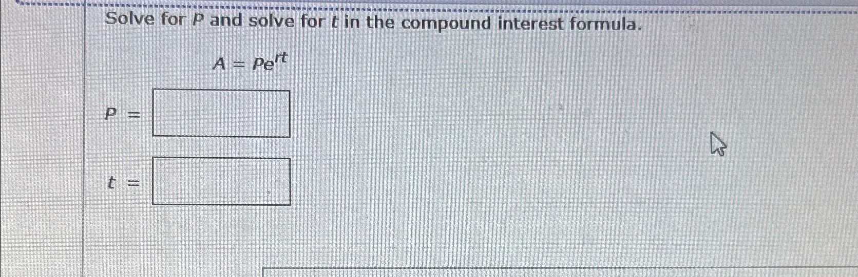 Solved Solve for P ﻿and solve for t ﻿in the compound | Chegg.com