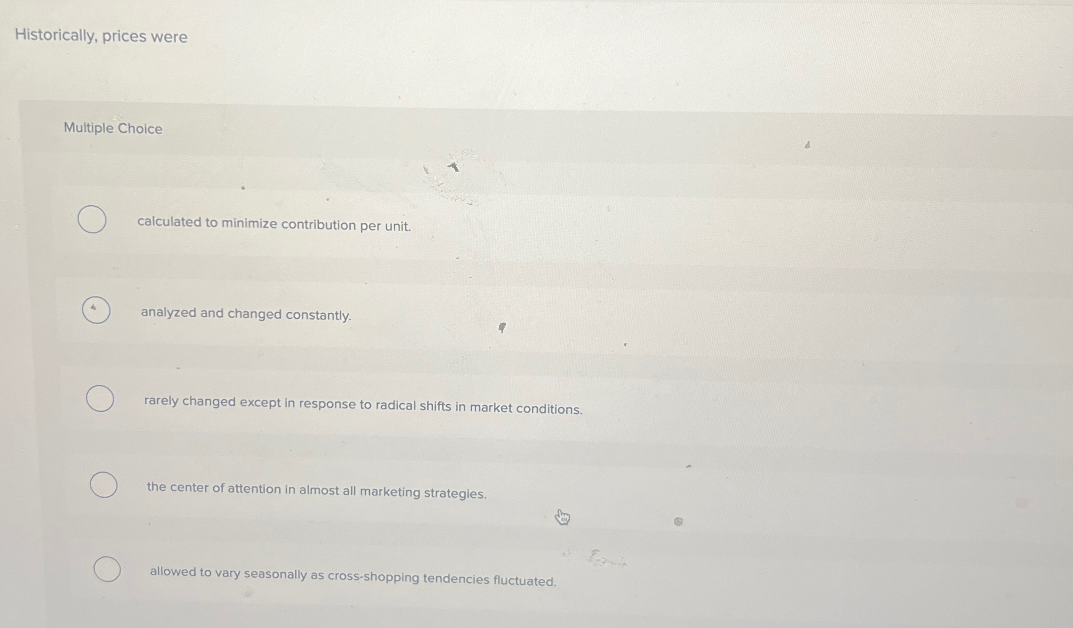 Solved Historically, prices wereMultiple Choicecalculated to | Chegg.com