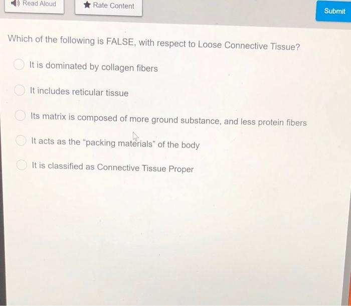 Solved Read Aloud Rate Content Submit Which of the following | Chegg.com